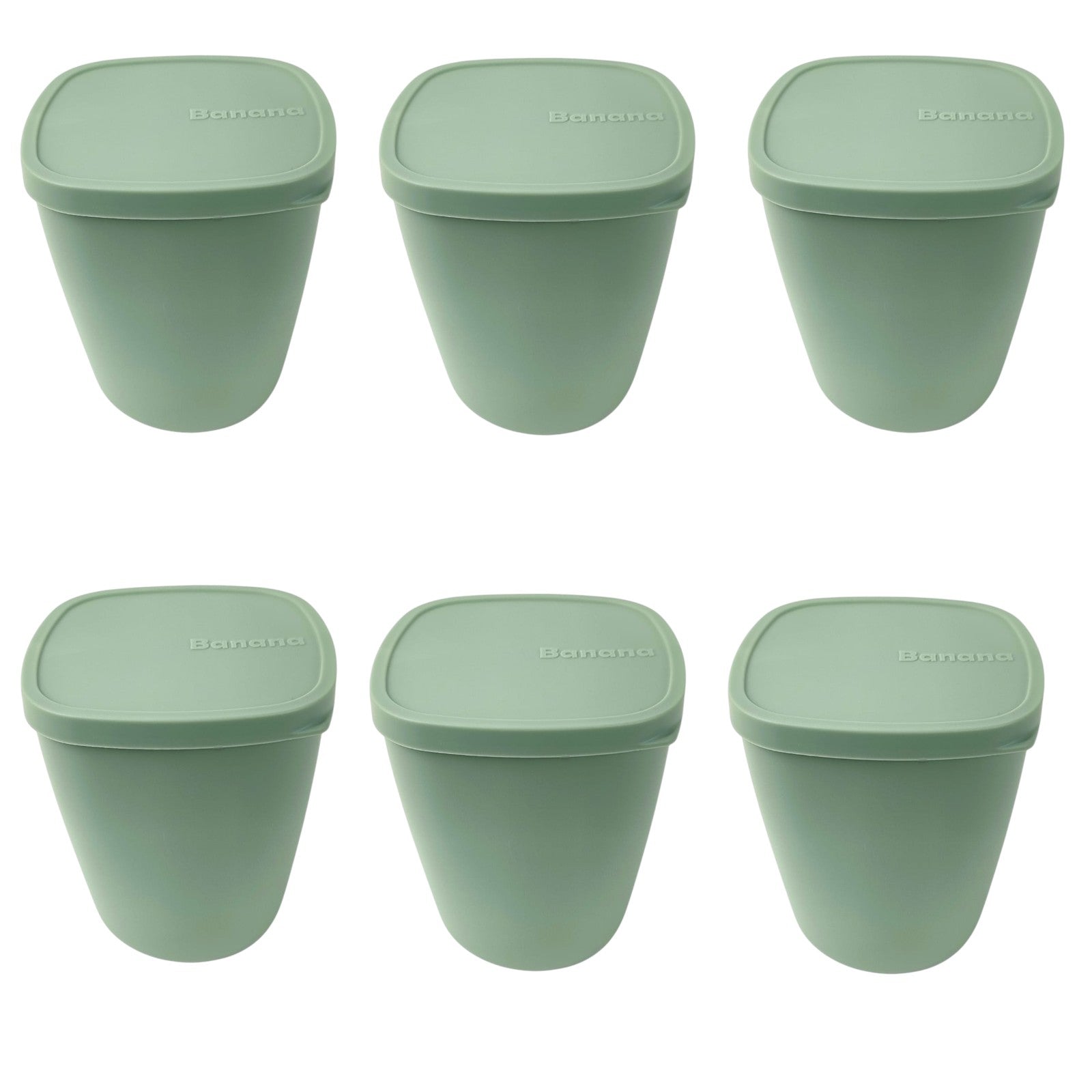 6 Cups with Lids – 320 ml – Banana